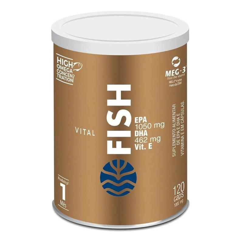 Vital Fish Ômega 3 EPA 1050mg DHA 462mg + Vit E 120 cápsulas - Vital ...
