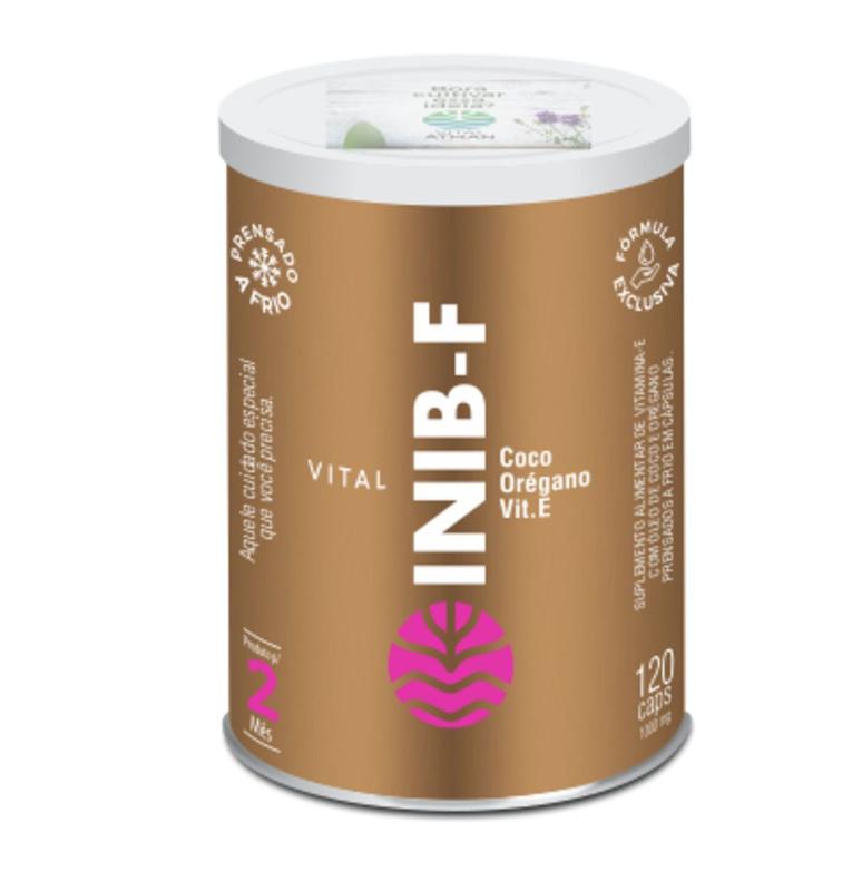 Vital inib f: vitamina e - com óleos de coco e orégano 120 cáps - Vital ...