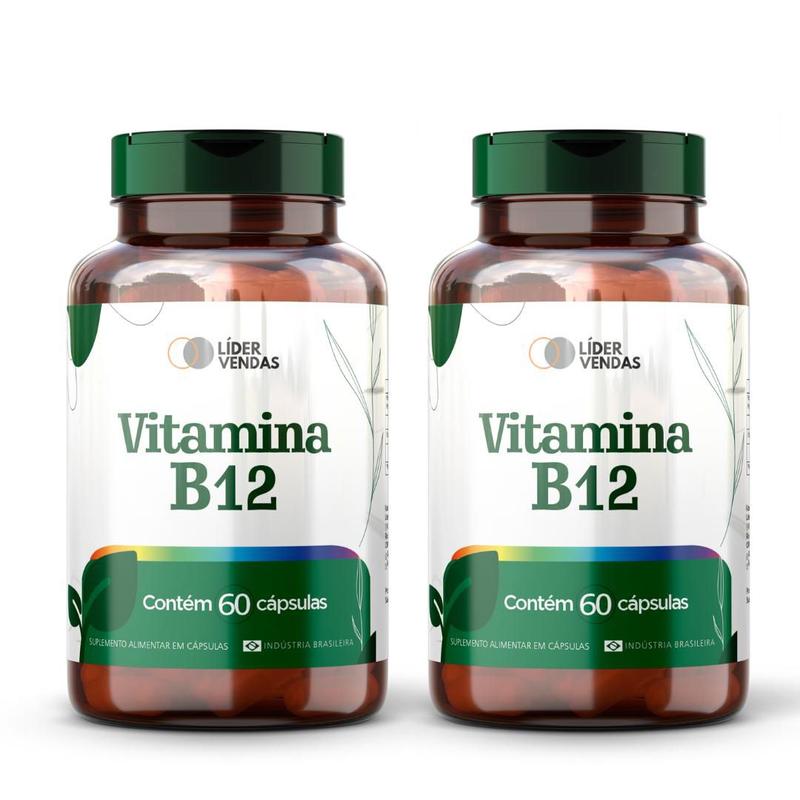 Vitamina B12 C/ 60 Cápsulas Kit 2 Potes - Lider vendas - Vitaminas A-Z ...