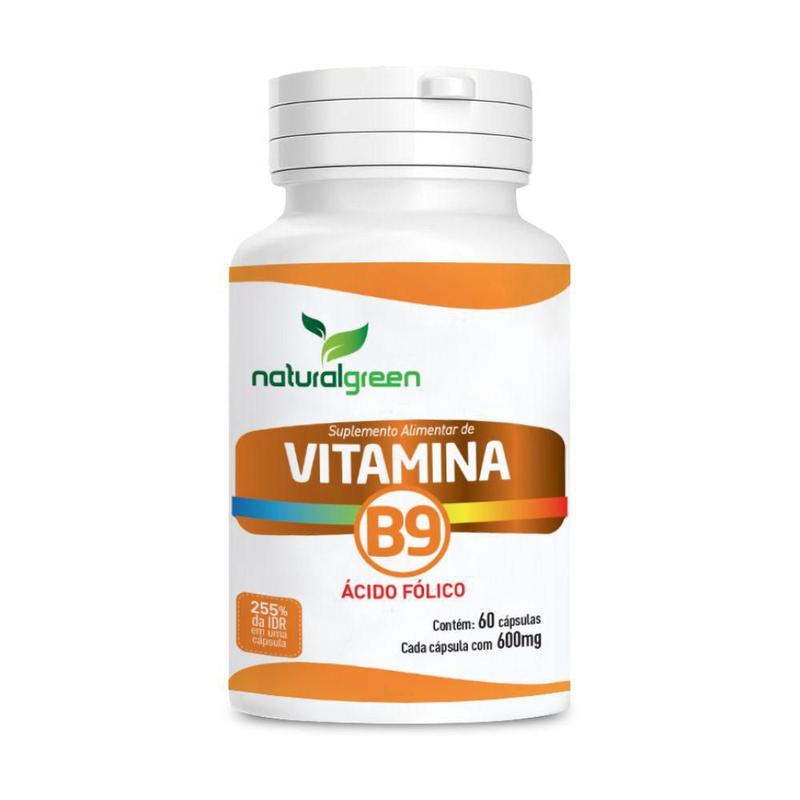 Vitamina B9 60 Cápsulas De 600Mg Suplemento Natural Green - Vitaminas A ...
