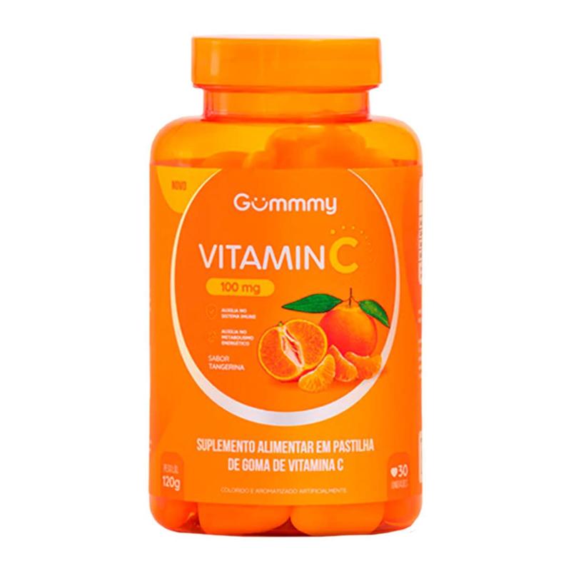 Vitamina C Gummy 100mg Sabor Tangerina 30 Gomas 120g - Vitaminas A-Z ...