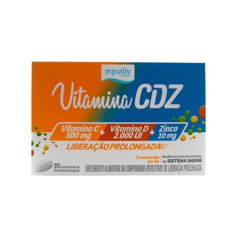 Vitamina CDZ Liberação Prolongada 30 Comprimidos Equaliv - Vitaminas A ...