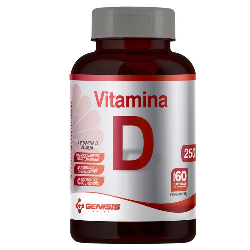 Vitamina D Nutraceutico Pote Com 60 Cápsulas Fortalecimento dos Ossos ...