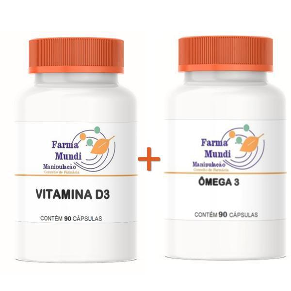 Vitamina D3 90 Capsulas + Ômega 3 90 Capsulas - Farma mundi - Vitaminas ...