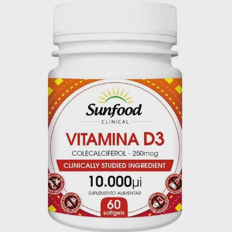 Vitamina D3 Colecalciferol 10000 Ui 60 Softgel Sunfood - Vitaminas A-Z ...