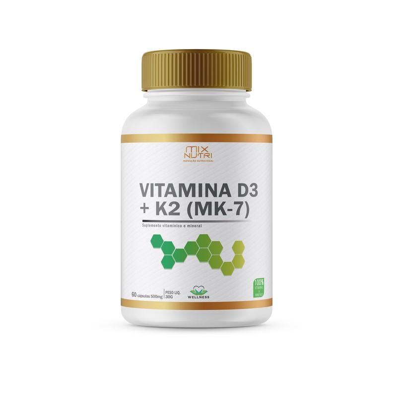 Vitamina D3 + K2 MK7 (60 Cápsulas) - Mixx Nutri - Mix Nutri - Vitaminas ...
