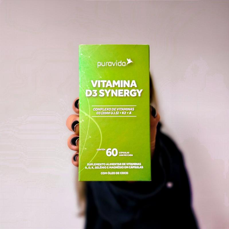 Vitamina D3 Synergy Puravida 2.000u.i.s K2 Mk7, 60 Cápsulas - Pura Vida - Vitaminas A-Z ...