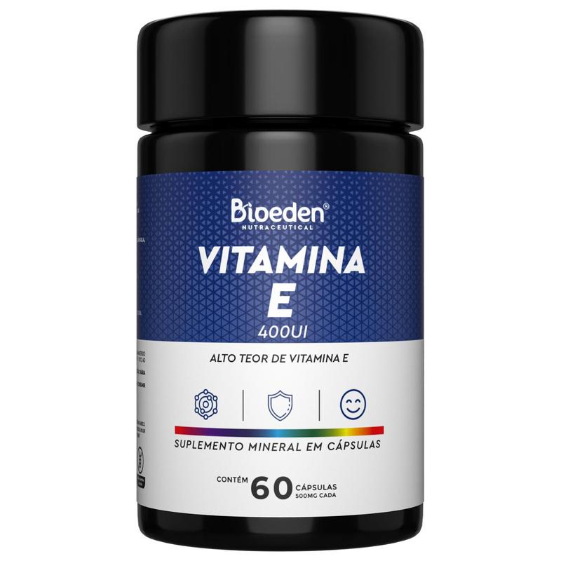 Vitamina E 400UI - 60 Cápsulas Matéria Prima Importada Imunidade Imune ...
