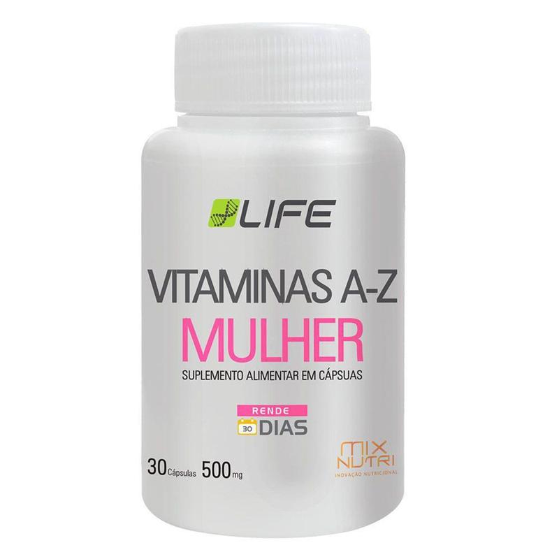 Vitaminas A-Z Mulher (500mg) 30 Cápsulas - Mix Nutri - Betacaroteno ...