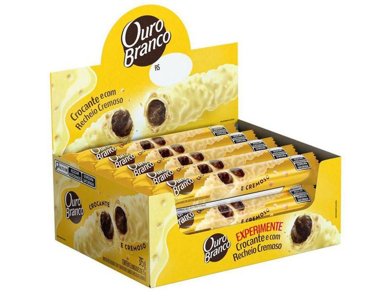 Wafer Recheado Chocolate Branco Stick Lacta 25g - 15 Unidades - Wafer ...