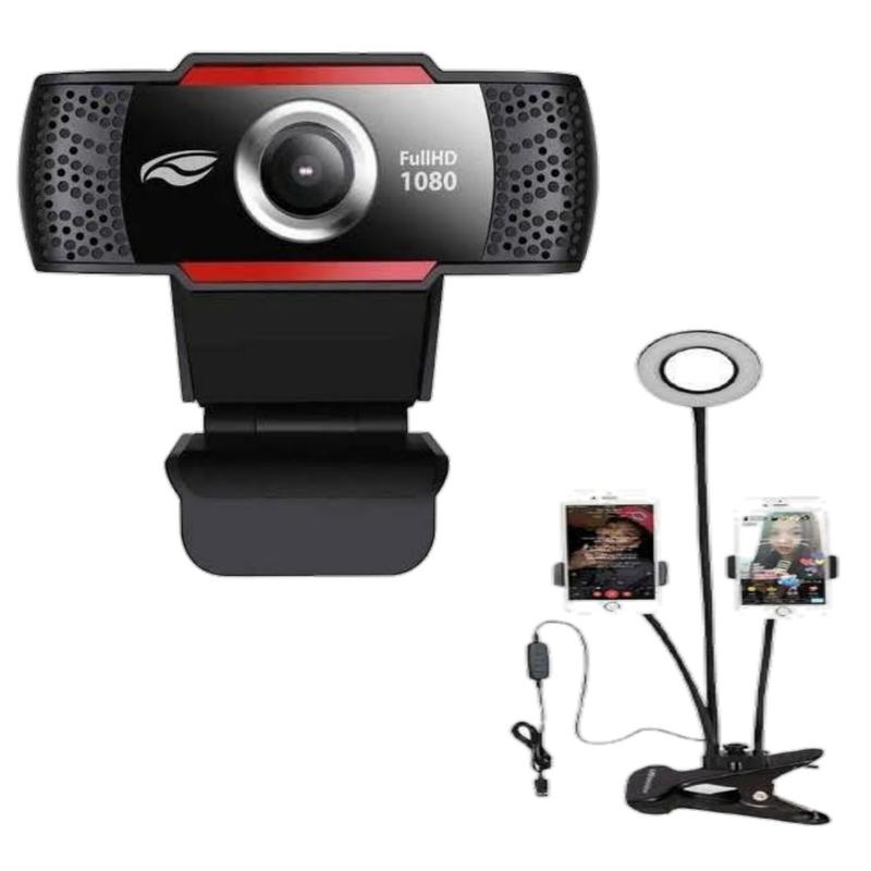 Webcam Full Hd 1080p Wb-100bk C3 Tech + Ring Light - C3TECH - Webcam ...