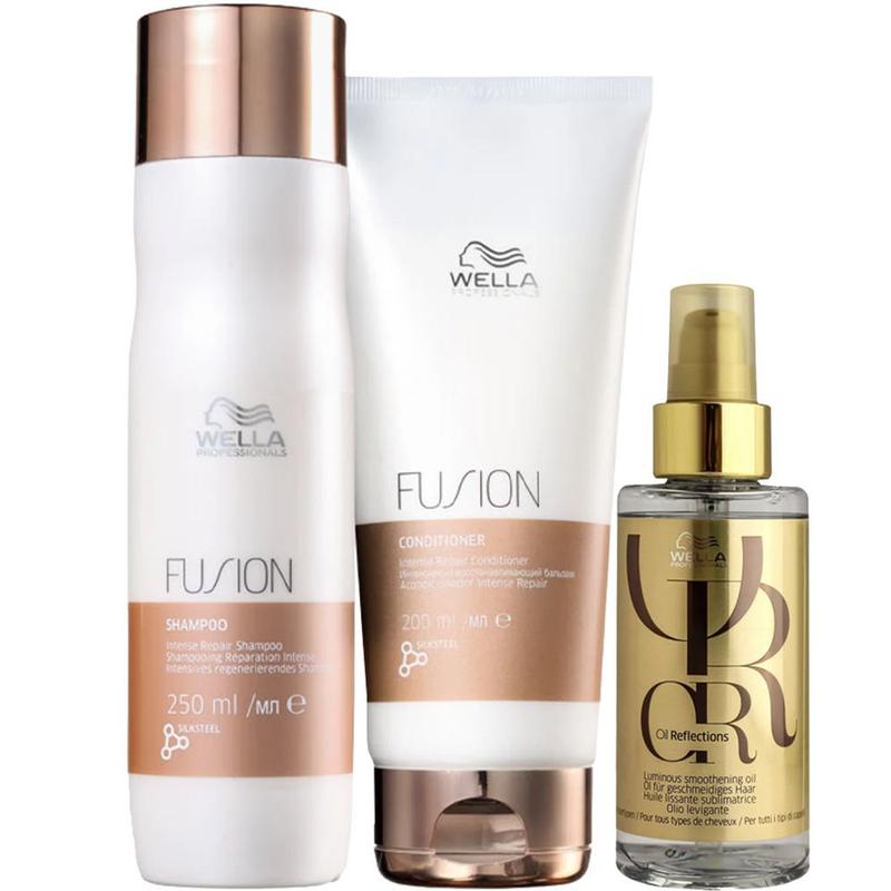 Wella kit fusion shampo 250ml cond 200ml oil reflectio 100ml - Kit de ...
