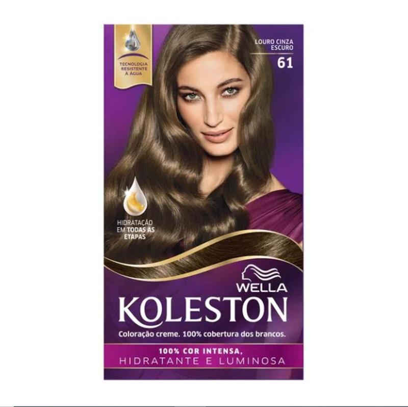Wella Koleston Kit Coloração 61 Louro Cinza Escuro 180g - Tinta de ...