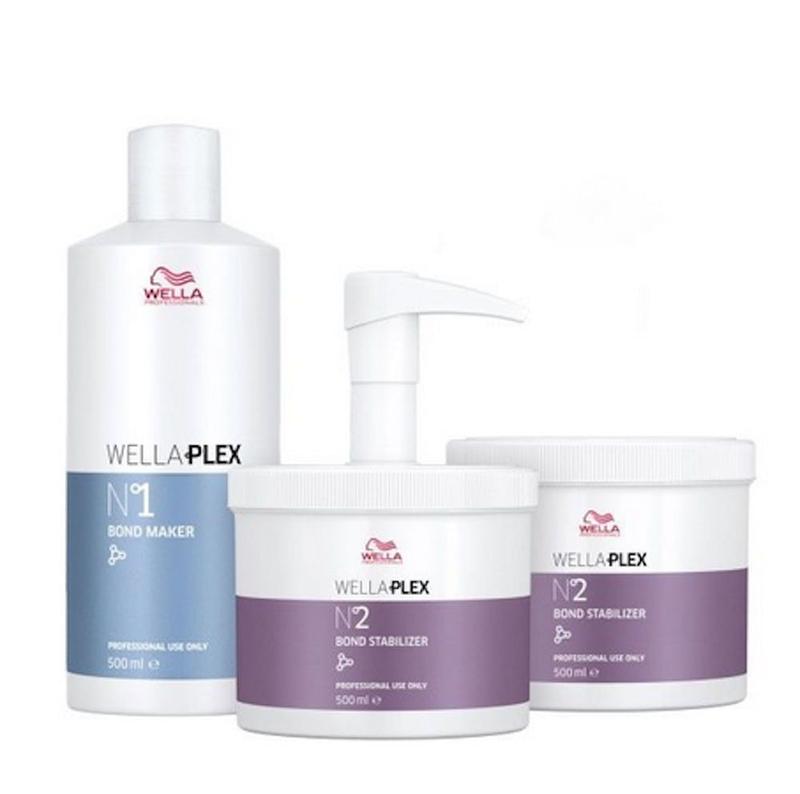 Wella Plex Kit 1x No1 Bond Maker (500ml) e 2x No2 Bond Stabilizer ...