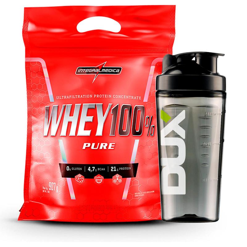 Whey 100% Refil 900g Diversos Sabores - Integralmedica + Coqueteleira ...