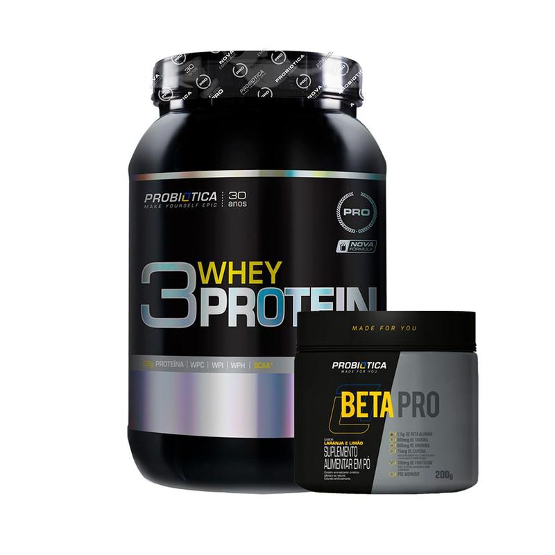 Whey 3w Chocolate 900g + Beta Pro 200g Laranja Com Limão - Probiótica ...