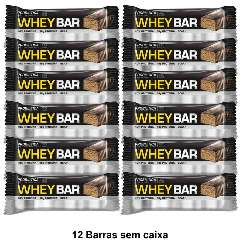 Whey Bar Creamy chocolate (12 Barras de 38g) Probiótica - Barra de ...