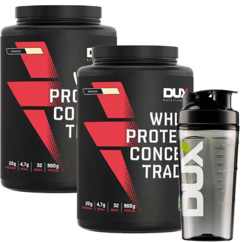 Whey concentrado dux 2x 900g + coqueteleira 700ml - Dux Nutrition - Kit ...