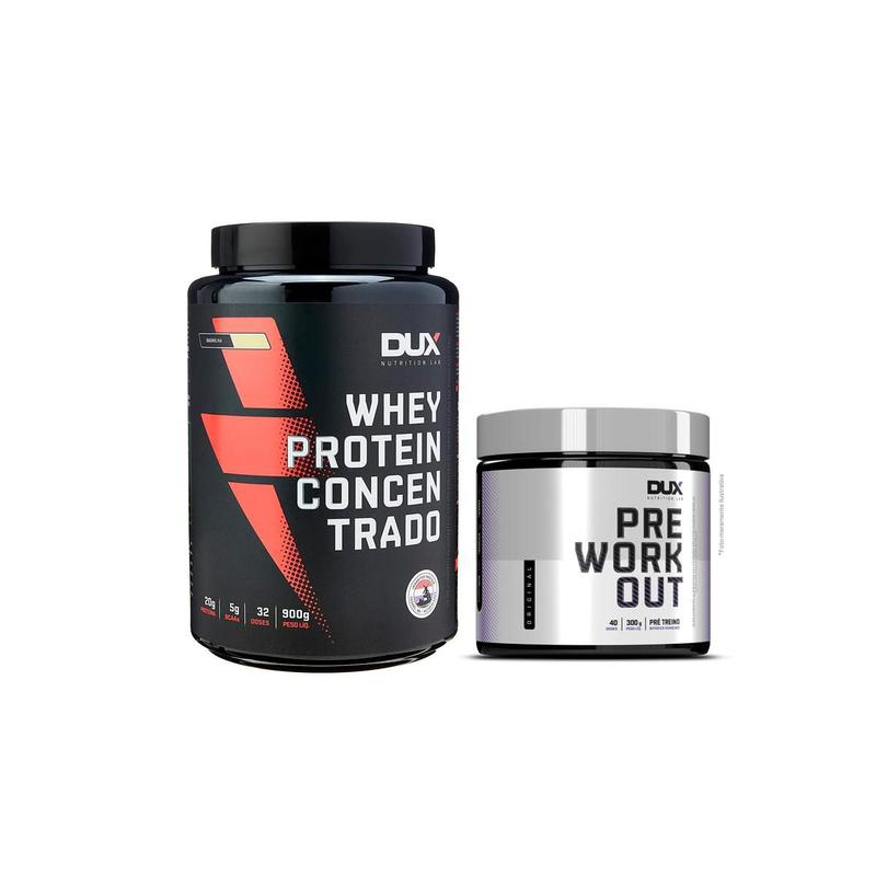 Whey Concentrado (WPC) 900g + Pre Workout 300g - Dux Nutrition - Dux Nutrition - Whey Protein ...
