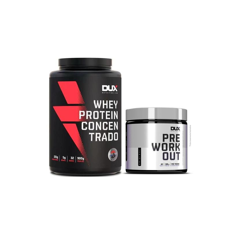 Whey Concentrado (WPC) 900g + Pre Workout 300g - Dux Nutrition - Dux Nutrition - Whey Protein ...