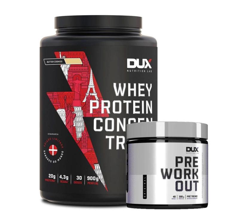Whey Concentrado (WPC) 900g Sabores Do Mundo + Pre Workout 300g - Dux Nutrition - Dux Nutrition ...