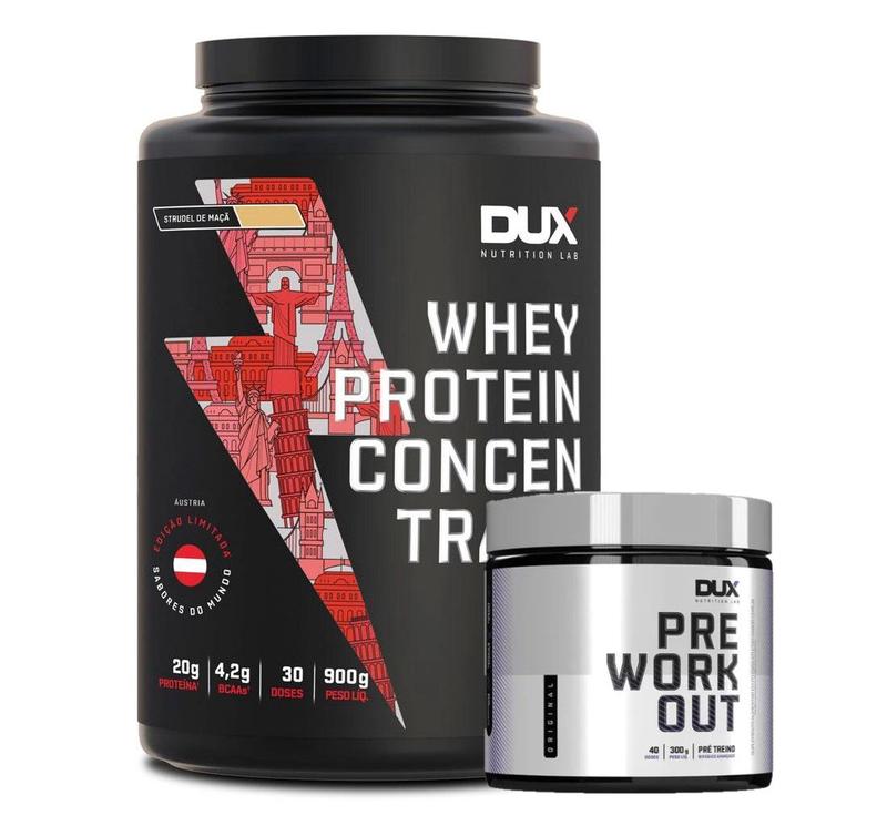 Whey Concentrado (WPC) 900g Sabores Do Mundo + Pre Workout 300g - Dux Nutrition - Dux Nutrition ...