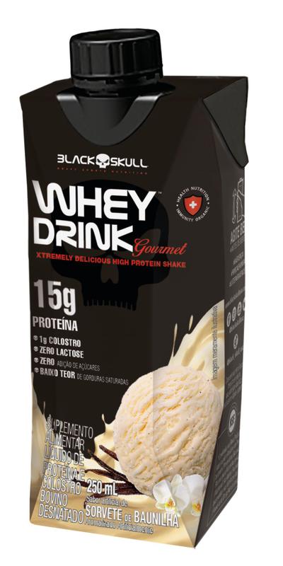 Whey drink gourmet - pronto para beber - 1 unid - BLACK SKULL - Massa ...