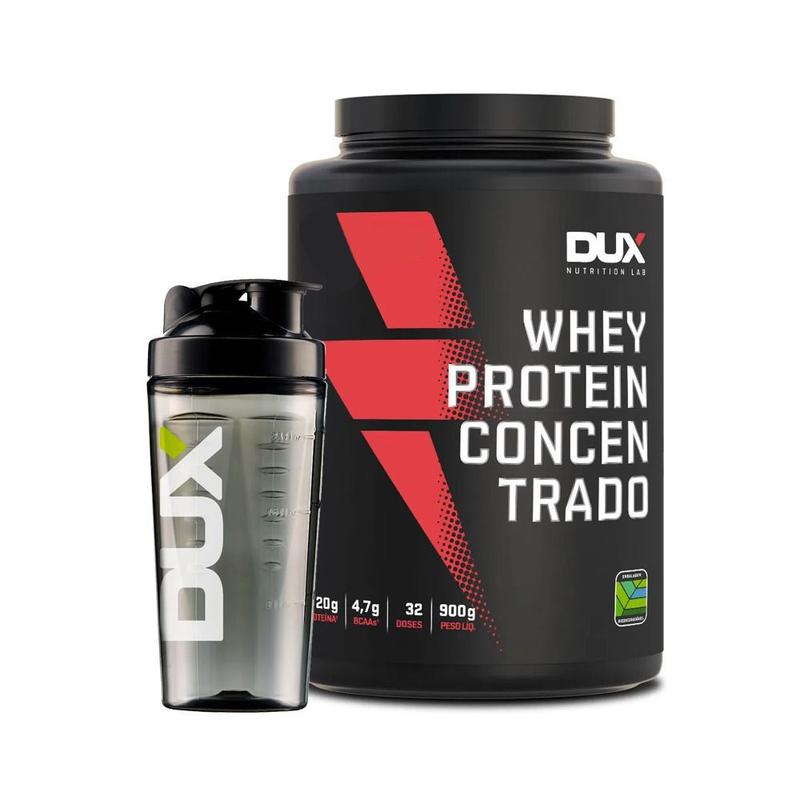 Whey dux concentrado 900g - chocolate + coqueteleira - DUX NUTRITION ...