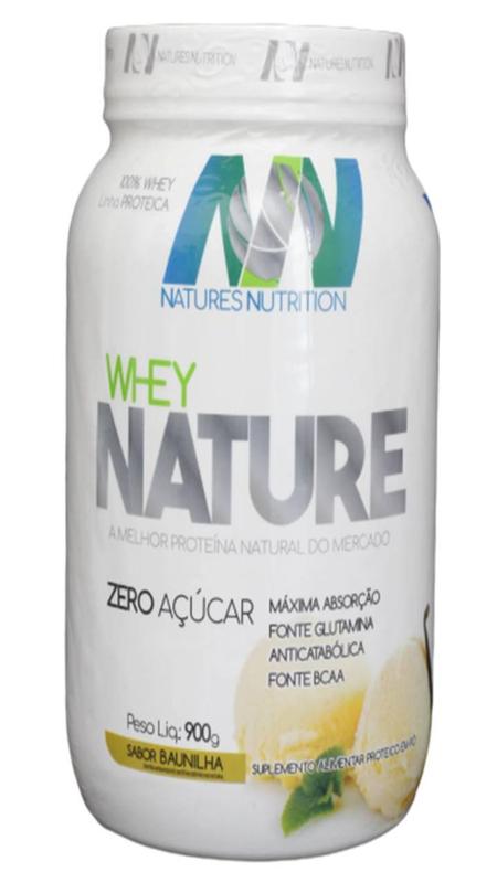Whey NATURE 900g - Zero Açucar - Natures Nutrition - Baunilha - Whey ...