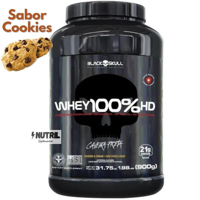 Whey Protein 100 Hd Pure 900g Pote Black Skull Isolado Hidrolisado