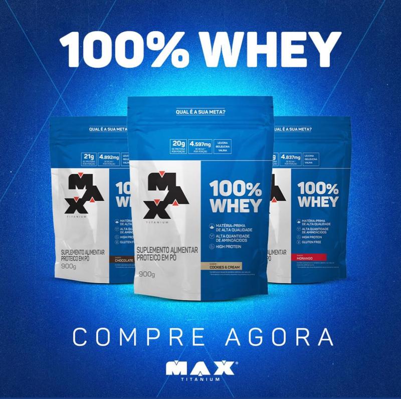 Whey Protein 100% Max Titanium Refil 900g - Whey Protein - Magazine Luiza