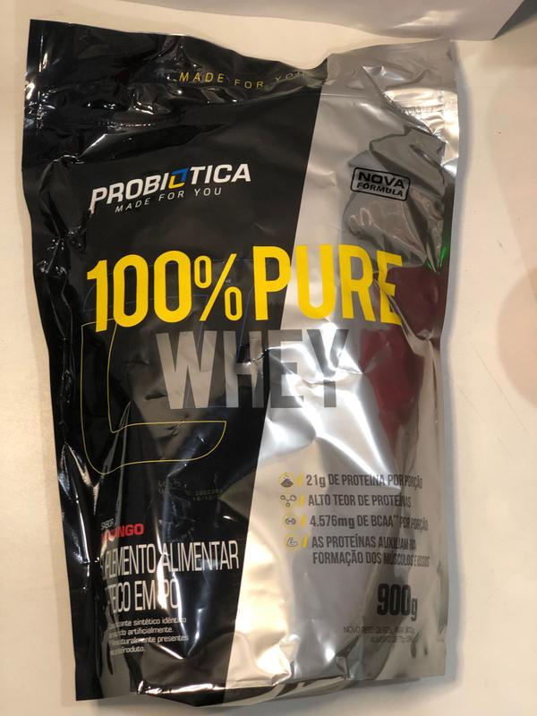 Whey Protein 100% Pure Probiótica 900g Refil Sabores - Massa Muscular ...