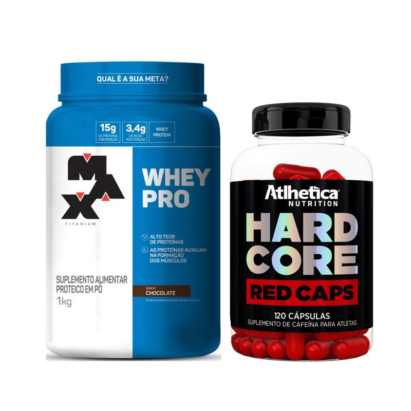 Whey Protein 1kg Max Titanium + Suplemento de Cafeína para Atletas ...