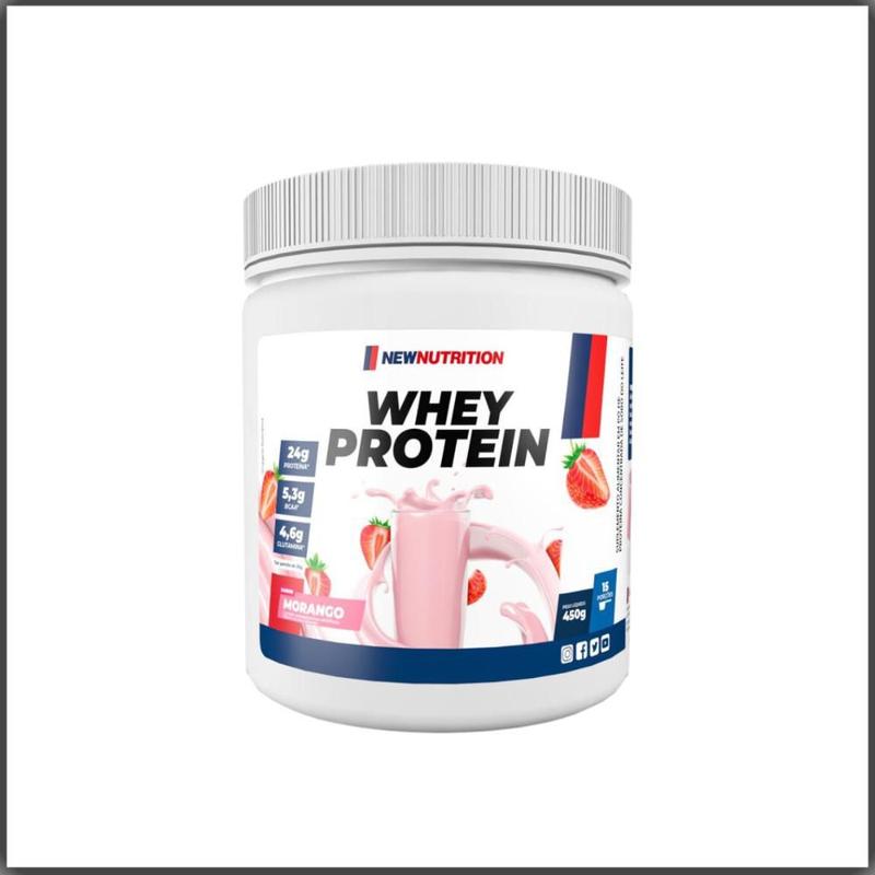 Whey protein 450g morango - NEW NUTRITION - Whey Protein - Magazine Luiza