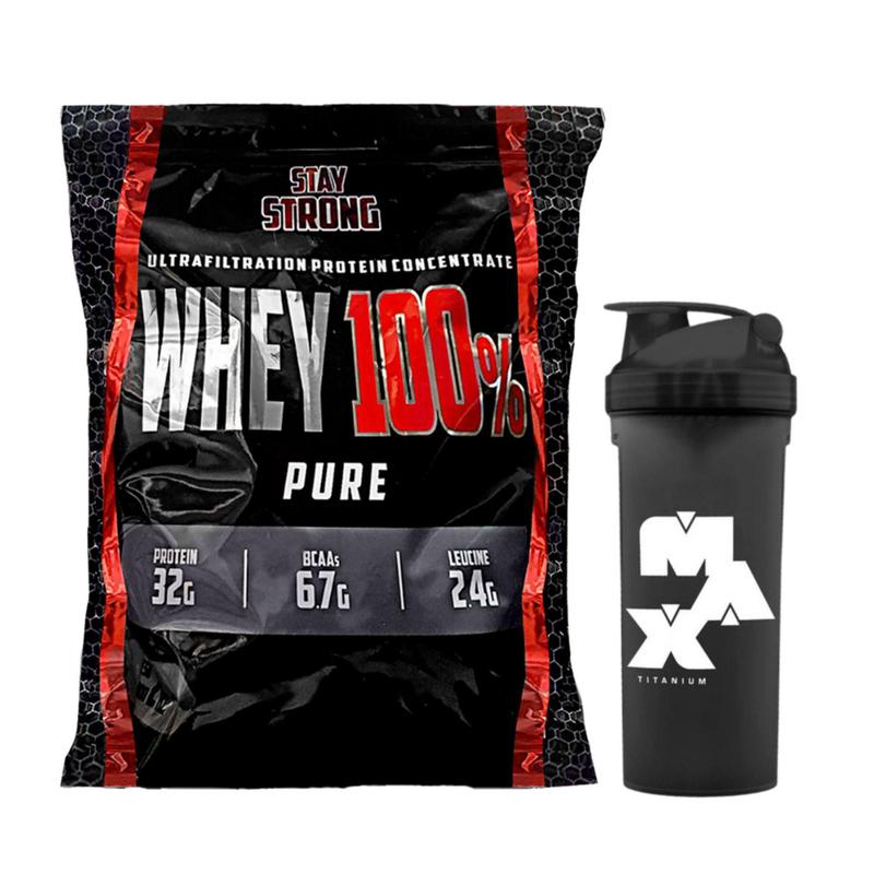 Whey Protein Concentrado 100% Stay Strong Refil 2kg + Coqueteleira ...