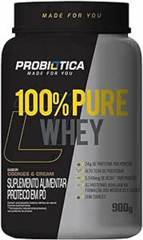 Whey Protein Concentrado Probiótica 100% Pure - Cookies Cream - 900g ...