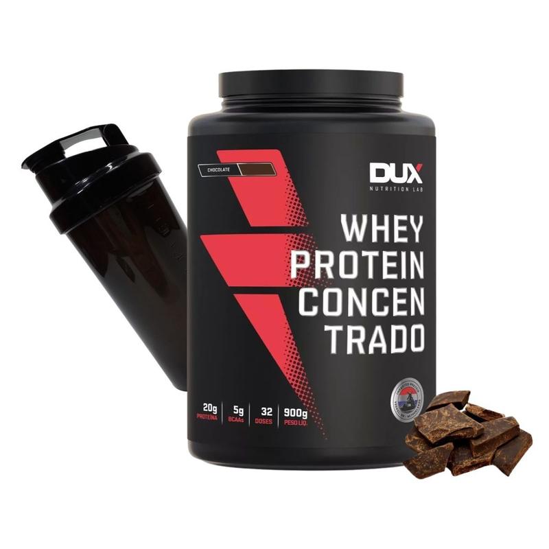 Whey Protein (Dux) Concentrado 900g + Shaker Squeeze -Treino - Dux ...