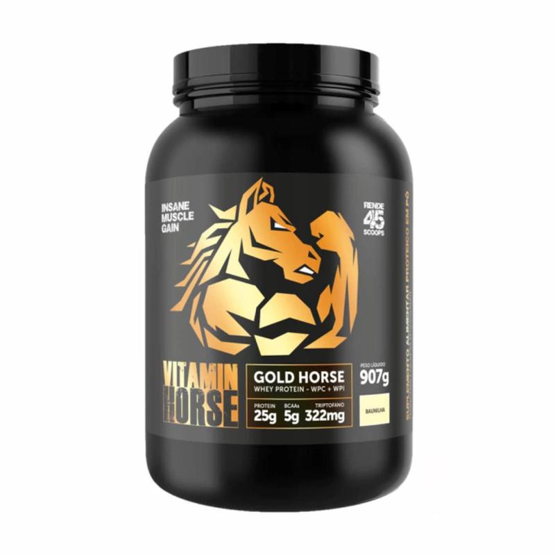 Whey protein gold horse sabor baunilha - 907g - Vitamin Horse - Whey Protein - Magazine Luiza