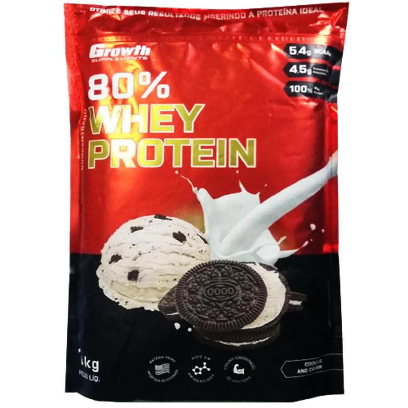 Whey Protein Growth Concentrado Vários Sabores Cookies and Cream - 1kg ...