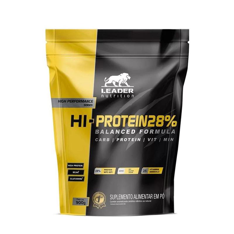 Whey Protein Hi Protein 28% 900g - Leader Nutrition - Massa Muscular ...