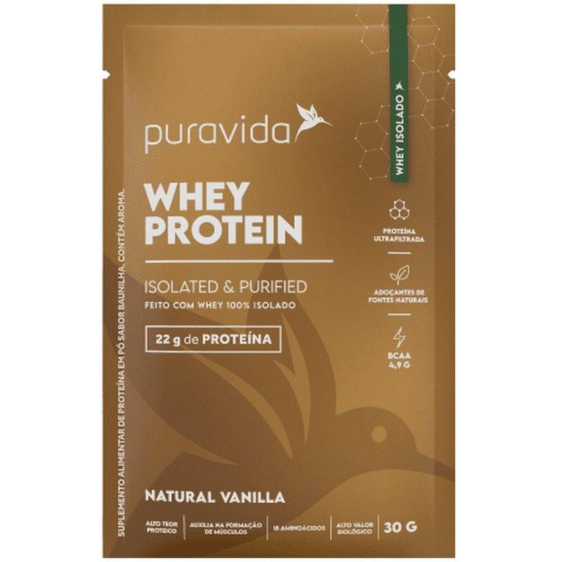Whey Protein Isolado - (Box 15 Saches 30g cada) - Pura Vida - Whey ...