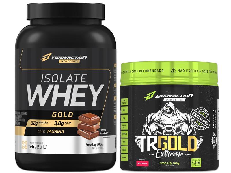 Whey Protein Isolado e Hidrolisado Isolate Gold 900g + TRGold 100g ...