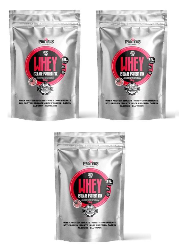 Whey Protein Isolado Mix Sachê de 3kg Proteus Supplements - Whey ...