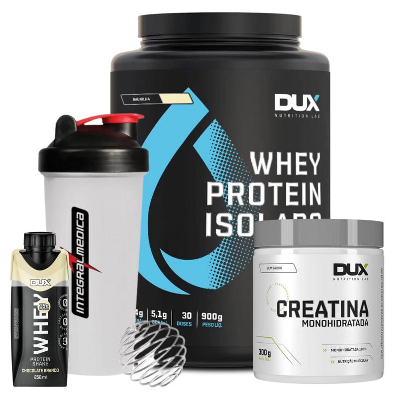 Whey Protein Isolado - Pote 900G + Whey Protein Shake - 250ml - Dux ...