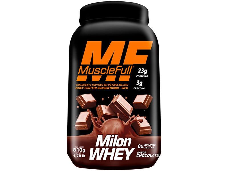 Whey Protein Milon 810g - Chocolate - Muscle Full - Massa Muscular ...