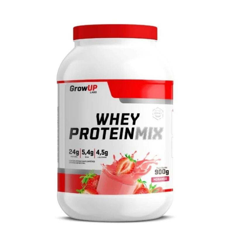 Whey Proteín Mix morango 900g. Grow up labs - Massa Muscular - Magazine ...