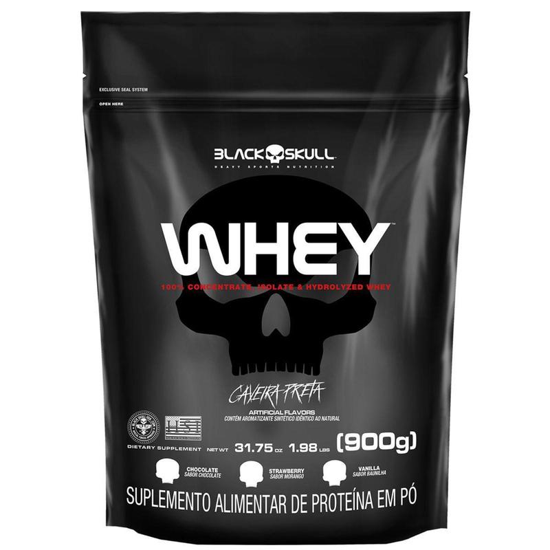 Whey protein refil black skull - 900g (wpi, wpc, wph) - Caveira Preta ...