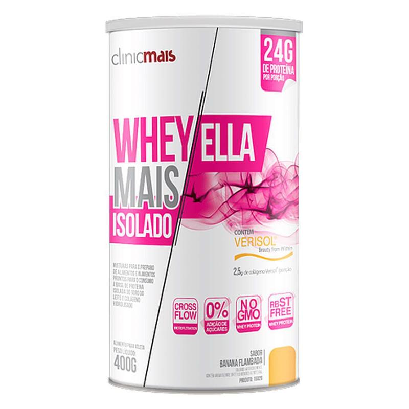 Whey Revitá Ella - Whey Isolado + Verisol sabor Banana Flambada 400g ...