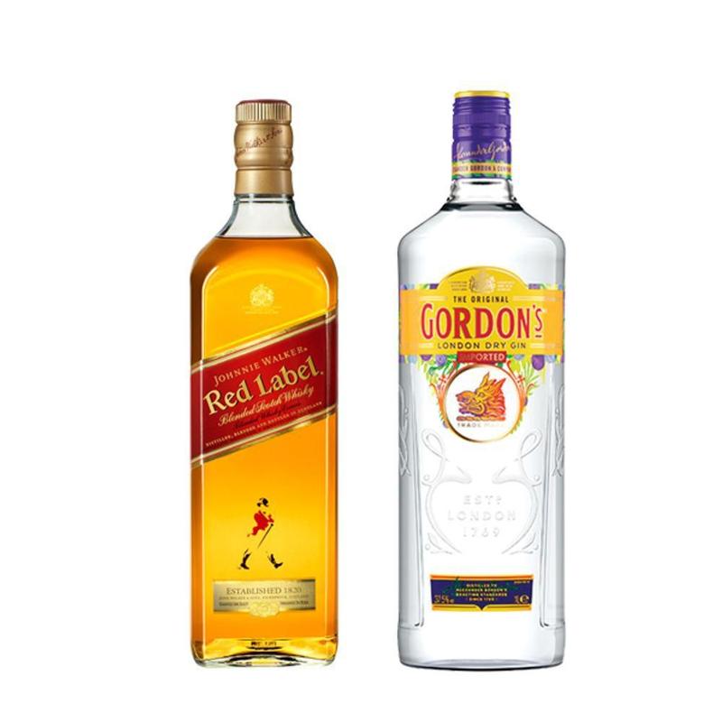 Whisky Jw Red Label + Gin Gordon'S - 750Ml - JOHNNIE WALKER/GORDON'S ...