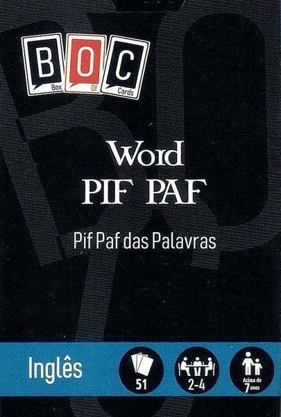 Words Pif Paf - Pif Paf Das Palavras - Box Of Cards - 51 Cartas ...